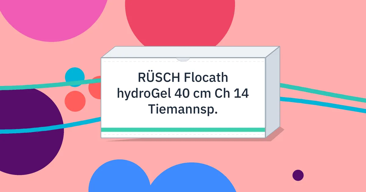 Symbolbild: Packung mit der Aufschrift RÜSCH Flocath hydroGel 40 cm Ch 14 Tiemannsp. (PZN 02163781) – Verfügbarkeit und Bezug in Apotheken in Frankfurt am Main