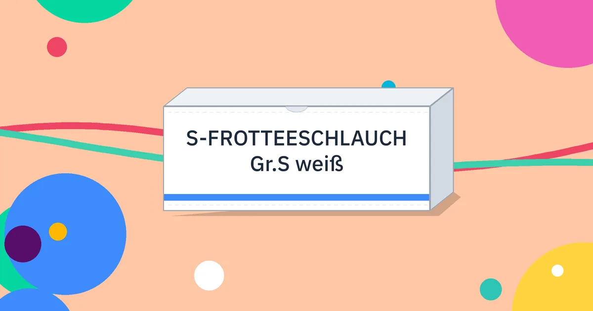 Symbolbild: Packung mit der Aufschrift S-FROTTEESCHLAUCH Gr.S weiß (PZN 18172517) – Verfügbarkeit und Bezug in Apotheken in Frankfurt am Main
