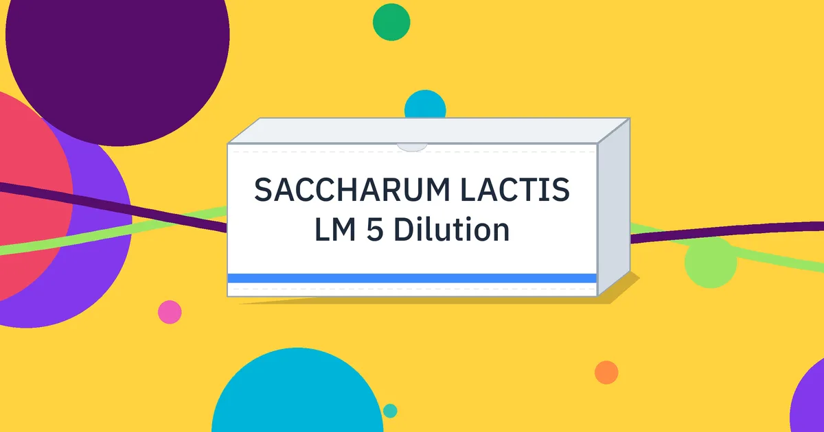 Symbolbild: Packung mit der Aufschrift SACCHARUM LACTIS LM 5 Dilution (PZN 13176628) – Verfügbarkeit und Bezug in Apotheken in Frankfurt am Main