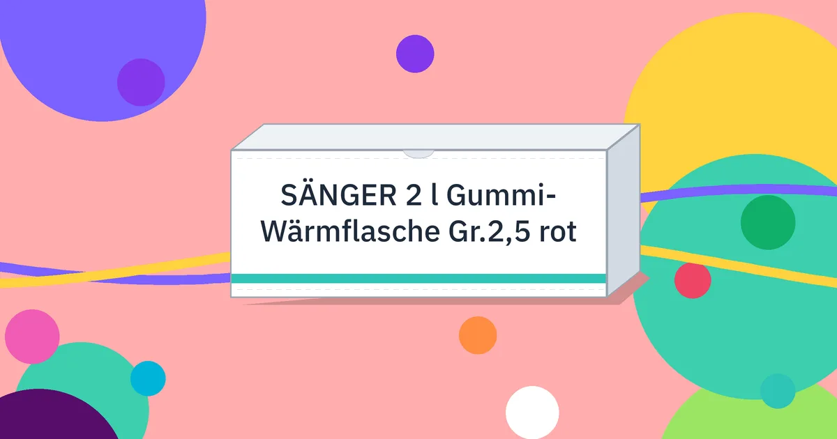 Symbolbild: Packung mit der Aufschrift SÄNGER 2 l Gummi-Wärmflasche Gr.2,5 rot (PZN 02189800) – Verfügbarkeit und Bezug in Apotheken in Frankfurt am Main
