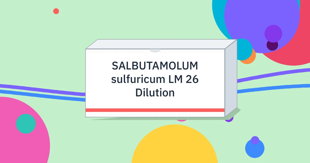 Symbolbild: Packung mit der Aufschrift SALBUTAMOLUM sulfuricum LM 26 Dilution (PZN 18271969) – Verfügbarkeit und Bezug in Apotheken in Frankfurt am Main