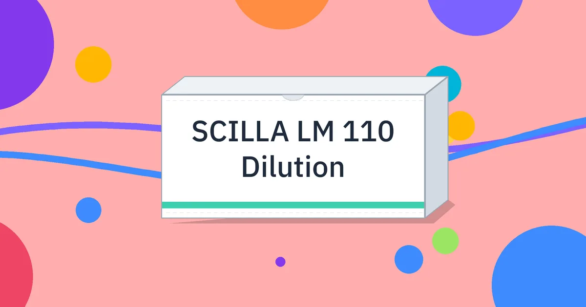 Symbolbild: Packung mit der Aufschrift SCILLA LM 110 Dilution (PZN 13184289) – Verfügbarkeit und Bezug in Apotheken in Frankfurt am Main