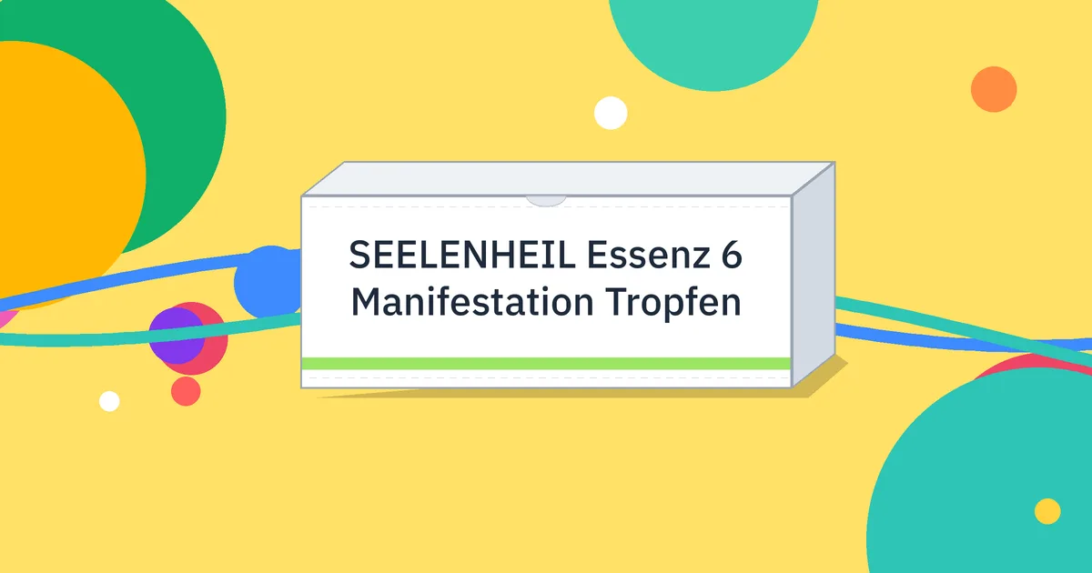Symbolbild: Packung mit der Aufschrift SEELENHEIL Essenz 6 Manifestation Tropfen (PZN 13358097) – Verfügbarkeit und Bezug in Apotheken in Frankfurt am Main
