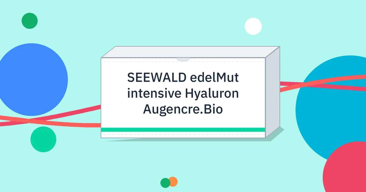 Symbolbild: Packung mit der Aufschrift SEEWALD edelMut intensive Hyaluron Augencre.Bio (PZN 20687051) – Verfügbarkeit und Bezug in Apotheken in Frankfurt am Main