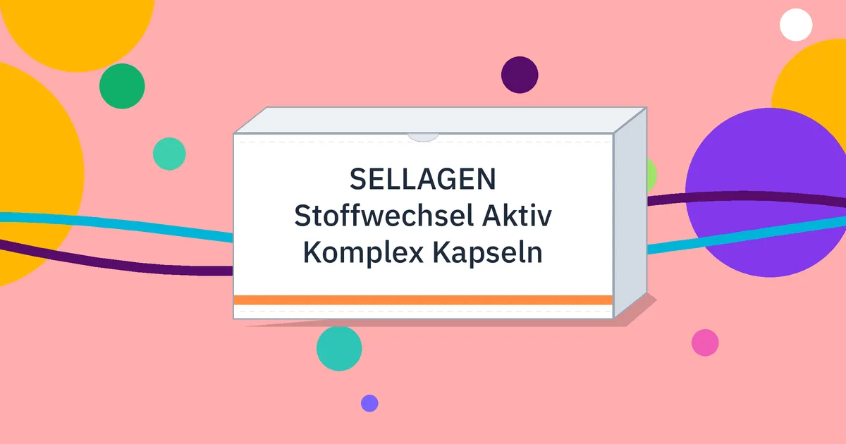 Symbolbild: Packung mit der Aufschrift SELLAGEN Stoffwechsel Aktiv Komplex Kapseln (PZN 07524433) – Verfügbarkeit und Bezug in Apotheken in Frankfurt am Main
