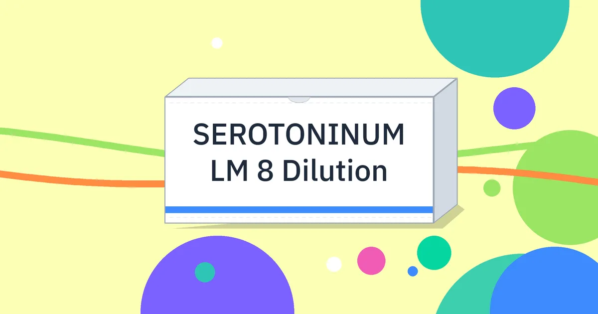 Symbolbild: Packung mit der Aufschrift SEROTONINUM LM 8 Dilution (PZN 13188809) – Verfügbarkeit und Bezug in Apotheken in Frankfurt am Main