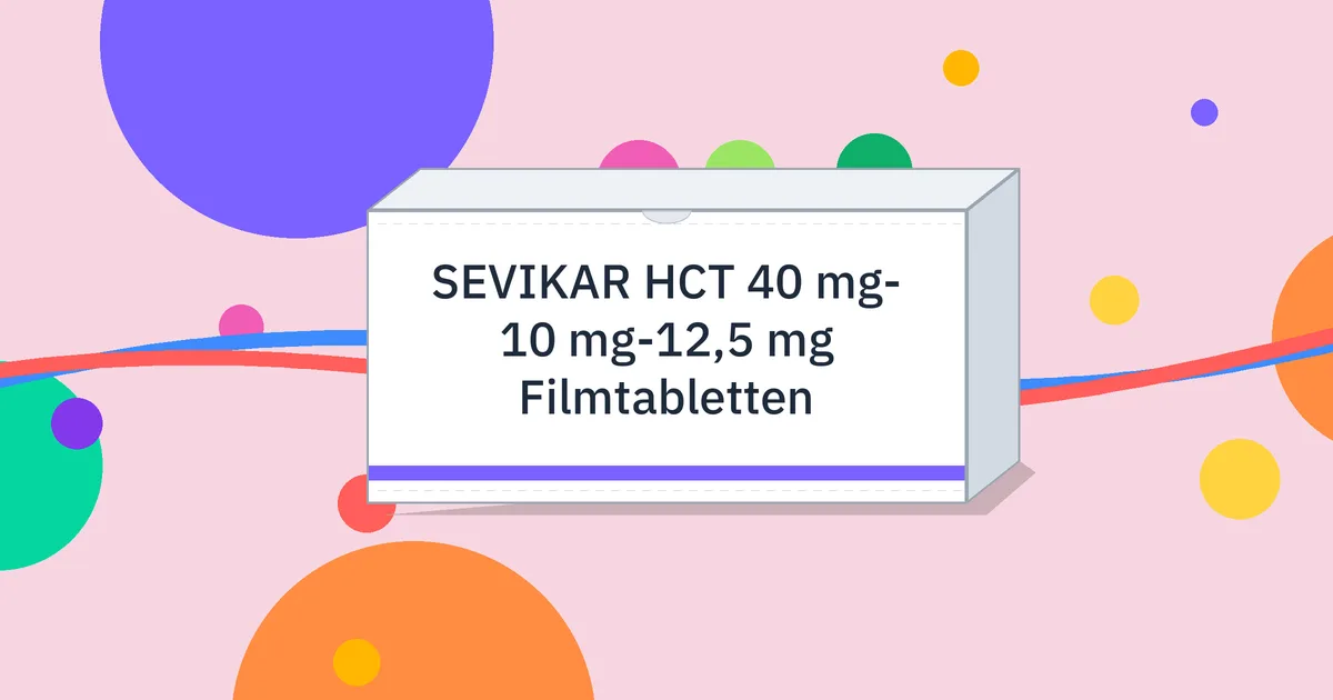 Symbolbild: Packung mit der Aufschrift SEVIKAR HCT 40 mg-10 mg-12,5 mg Filmtabletten (PZN 07379623) – Verfügbarkeit und Bezug in Apotheken in Frankfurt am Main