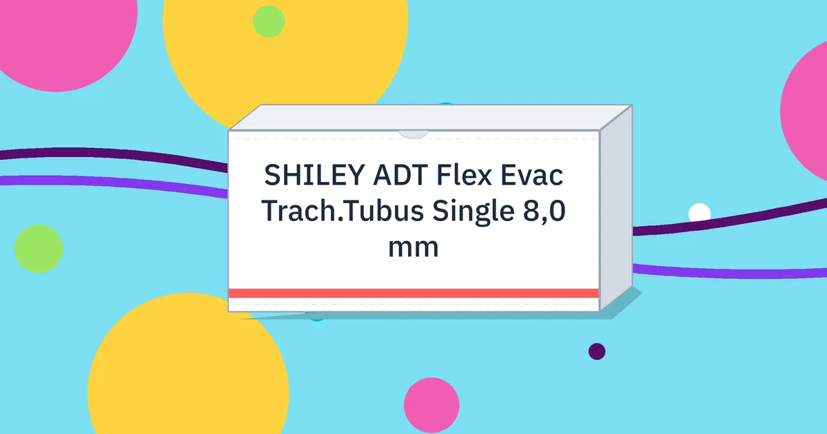 Symbolbild: Packung mit der Aufschrift SHILEY ADT Flex Evac Trach.Tubus Single 8,0 mm (PZN 18410537) – Verfügbarkeit und Bezug in Apotheken in Frankfurt am Main