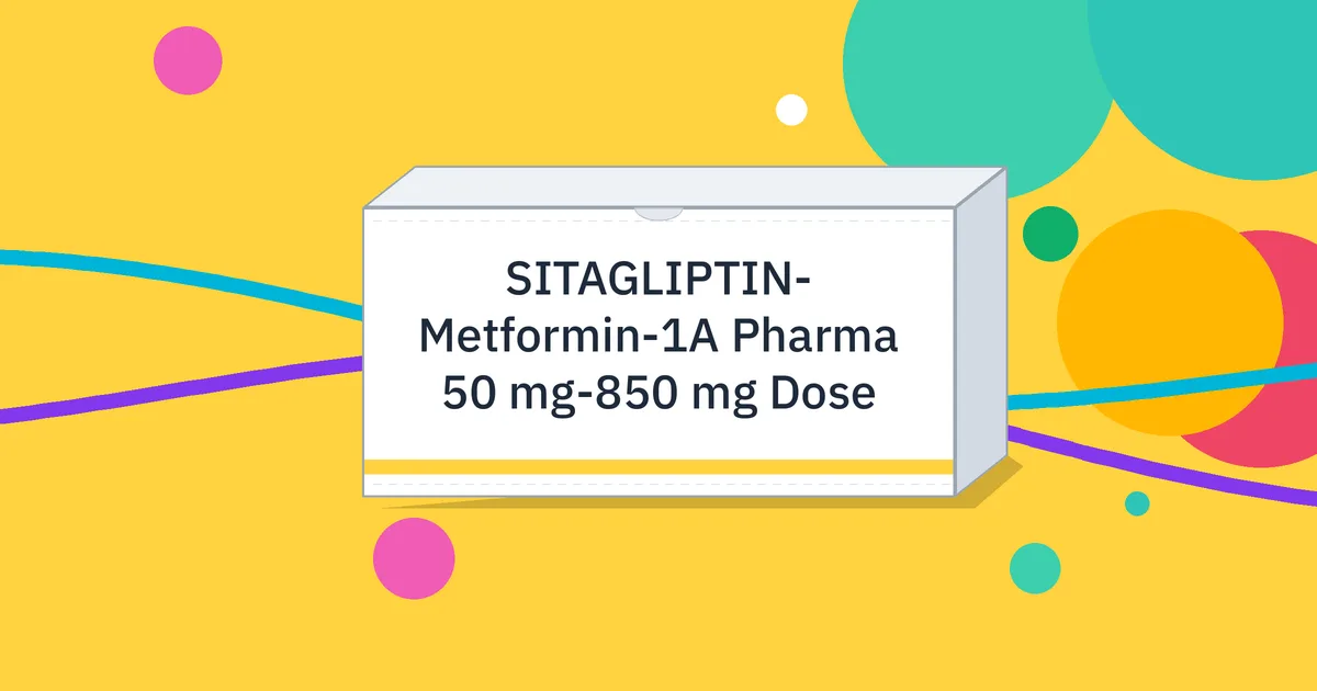 Symbolbild: Packung mit der Aufschrift SITAGLIPTIN-Metformin-1A Pharma 50 mg-850 mg Dose (PZN 18776735) – Verfügbarkeit und Bezug in Apotheken in Frankfurt am Main