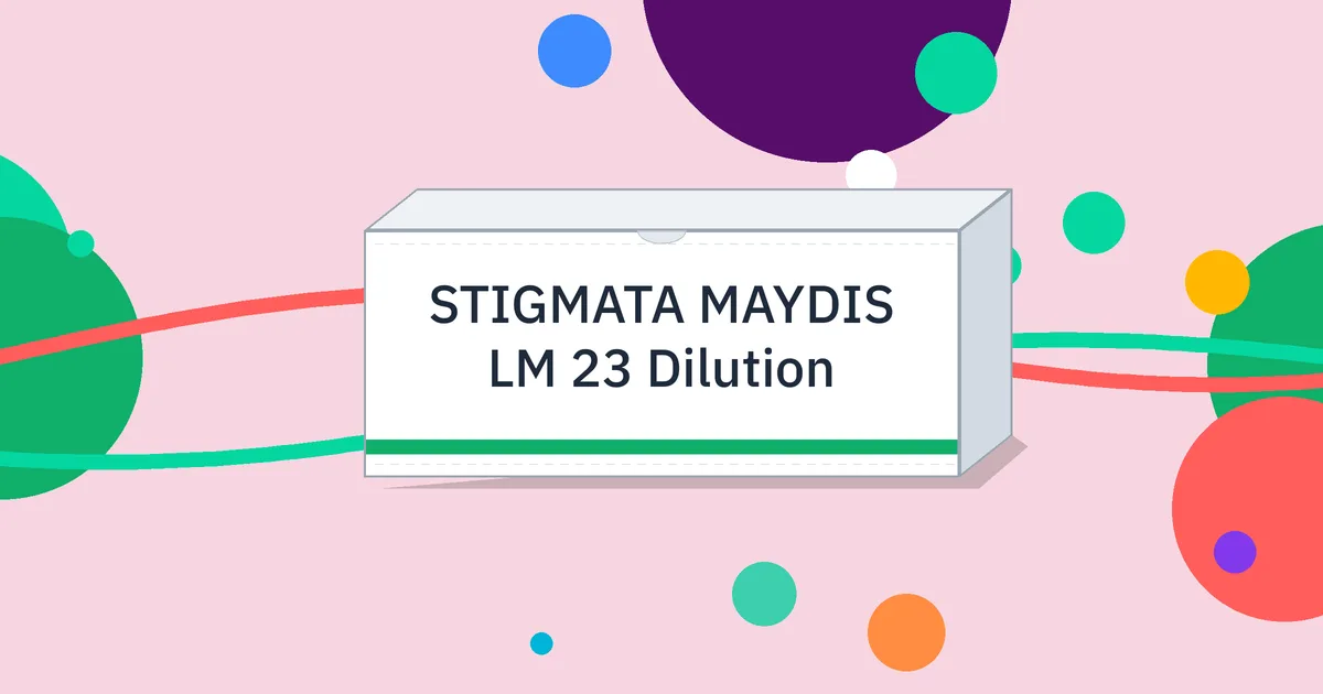 Symbolbild: Packung mit der Aufschrift STIGMATA MAYDIS LM 23 Dilution (PZN 13201059) – Verfügbarkeit und Bezug in Apotheken in Frankfurt am Main