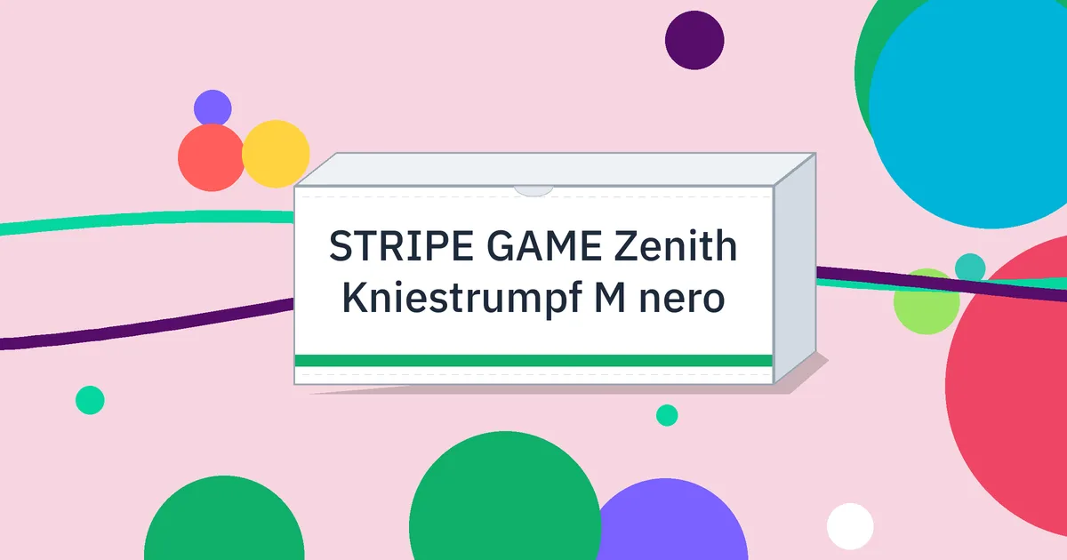 Symbolbild: Packung mit der Aufschrift STRIPE GAME Zenith Kniestrumpf M nero (PZN 20209110) – Verfügbarkeit und Bezug in Apotheken in Frankfurt am Main