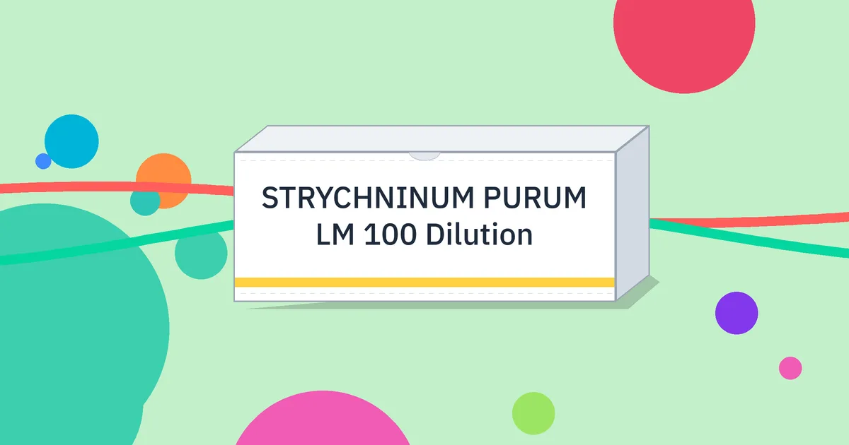 Symbolbild: Packung mit der Aufschrift STRYCHNINUM PURUM LM 100 Dilution (PZN 13207949) – Verfügbarkeit und Bezug in Apotheken in Frankfurt am Main