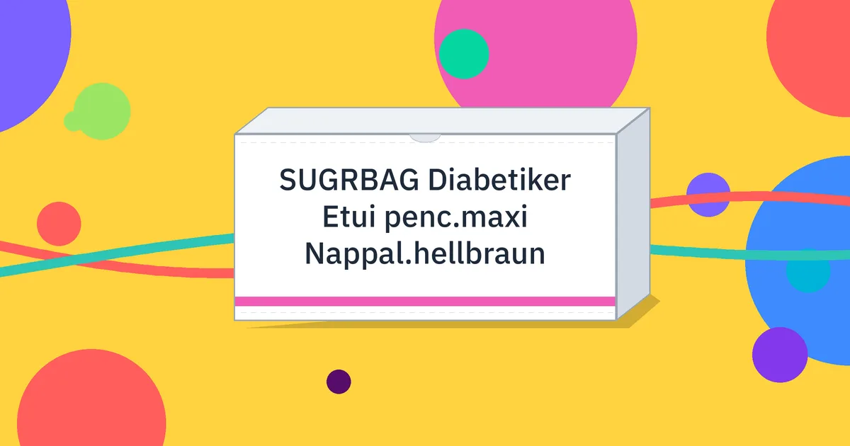 Symbolbild: Packung mit der Aufschrift SUGRBAG Diabetiker Etui penc.maxi Nappal.hellbraun (PZN 12550183) – Verfügbarkeit und Bezug in Apotheken in Frankfurt am Main