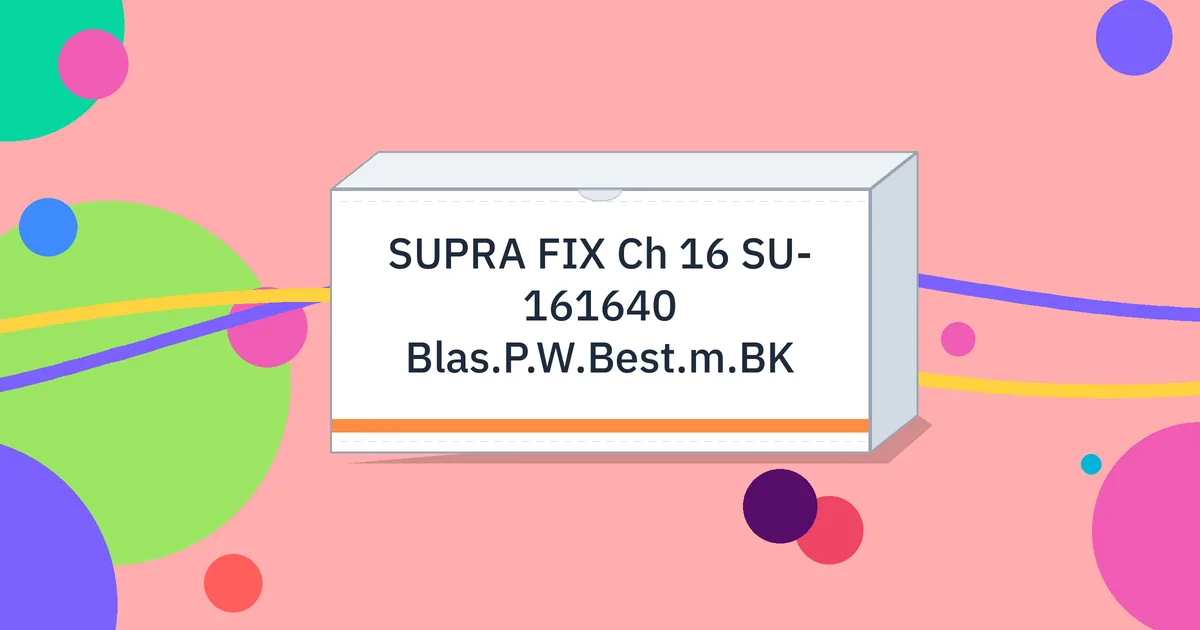 Symbolbild: Packung mit der Aufschrift SUPRA FIX Ch 16 SU-161640 Blas.P.W.Best.m.BK (PZN 00445498) – Verfügbarkeit und Bezug in Apotheken in Frankfurt am Main