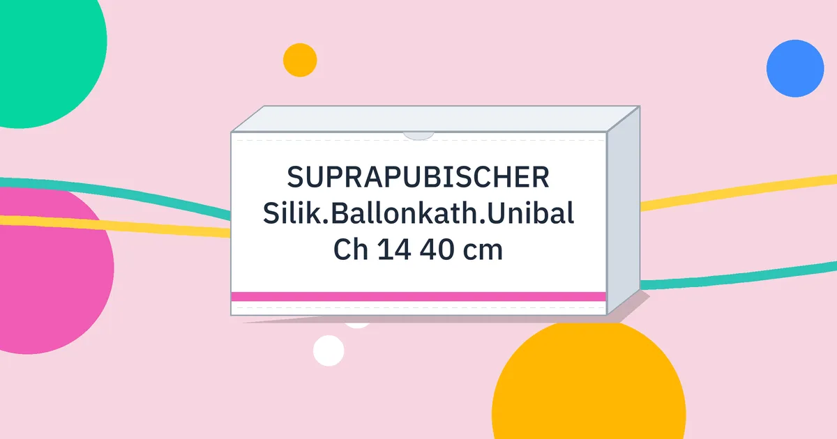 Symbolbild: Packung mit der Aufschrift SUPRAPUBISCHER Silik.Ballonkath.Unibal Ch 14 40 cm (PZN 01152605) – Verfügbarkeit und Bezug in Apotheken in Frankfurt am Main