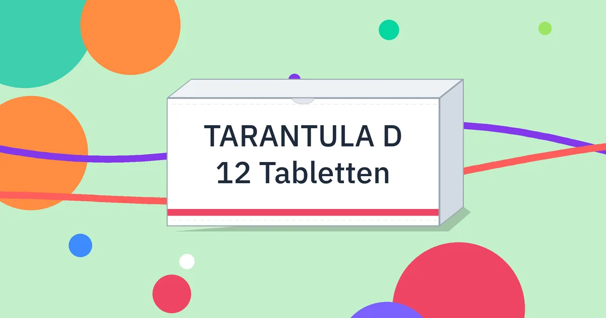 Symbolbild: Packung mit der Aufschrift TARANTULA D 12 Tabletten (PZN 02636676) – Verfügbarkeit und Bezug in Apotheken in Frankfurt am Main
