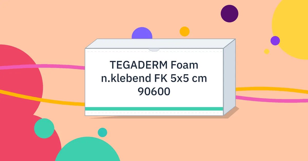 Symbolbild: Packung mit der Aufschrift TEGADERM Foam n.klebend FK 5x5 cm 90600 (PZN 19704169) – Verfügbarkeit und Bezug in Apotheken in Frankfurt am Main
