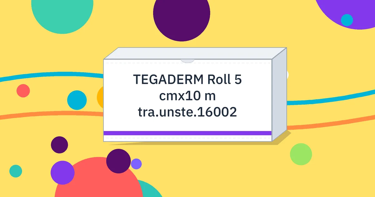 Symbolbild: Packung mit der Aufschrift TEGADERM Roll 5 cmx10 m tra.unste.16002 (PZN 11114824) – Verfügbarkeit und Bezug in Apotheken in Frankfurt am Main