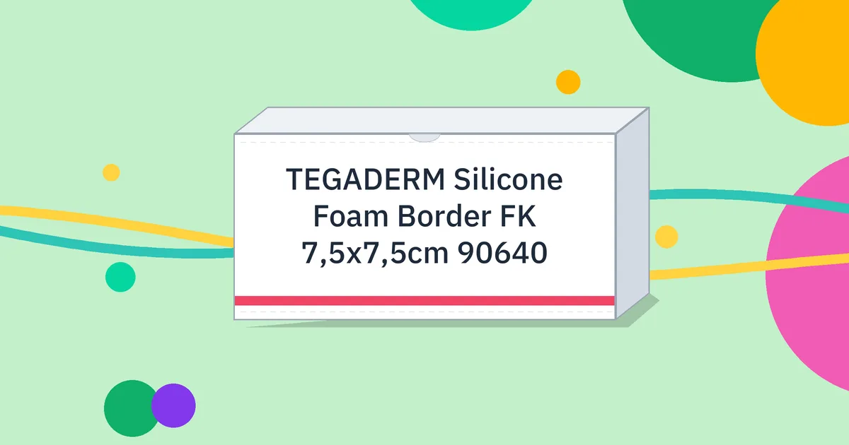 Symbolbild: Packung mit der Aufschrift TEGADERM Silicone Foam Border FK 7,5x7,5cm 90640 (PZN 08738337) – Verfügbarkeit und Bezug in Apotheken in Frankfurt am Main