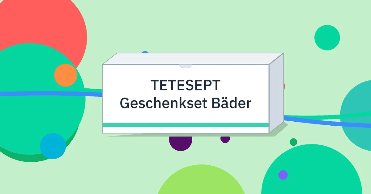 Symbolbild: Packung mit der Aufschrift TETESEPT Geschenkset Bäder (PZN 11861550) – Verfügbarkeit und Bezug in Apotheken in Frankfurt am Main