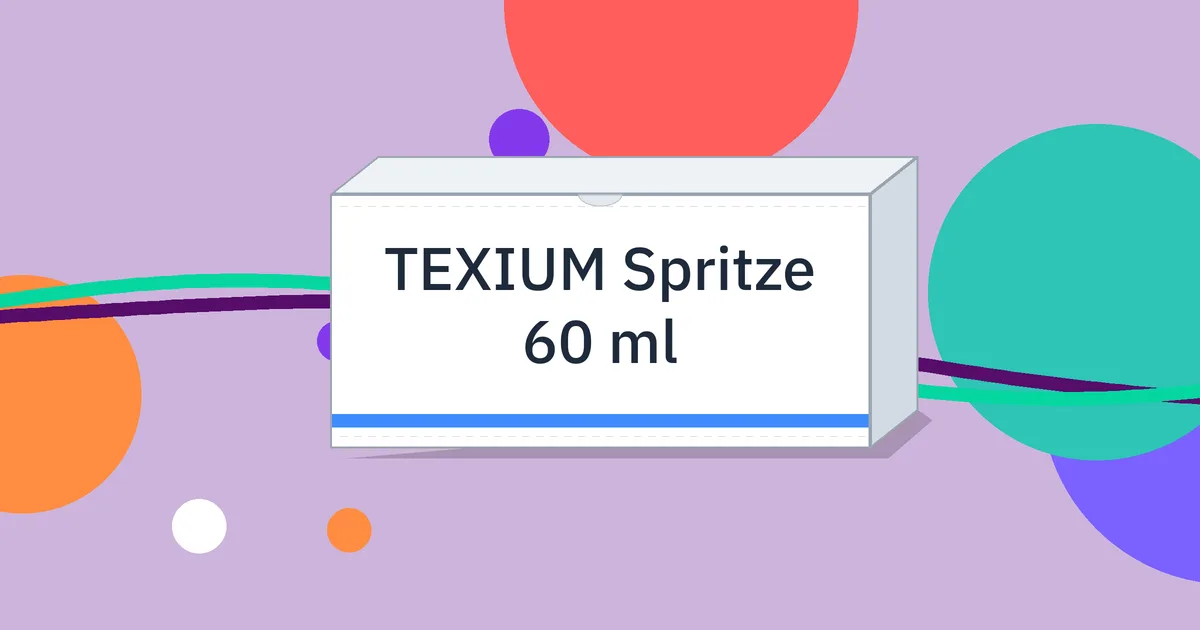 Symbolbild: Packung mit der Aufschrift TEXIUM Spritze 60 ml (PZN 11054275) – Verfügbarkeit und Bezug in Apotheken in Frankfurt am Main