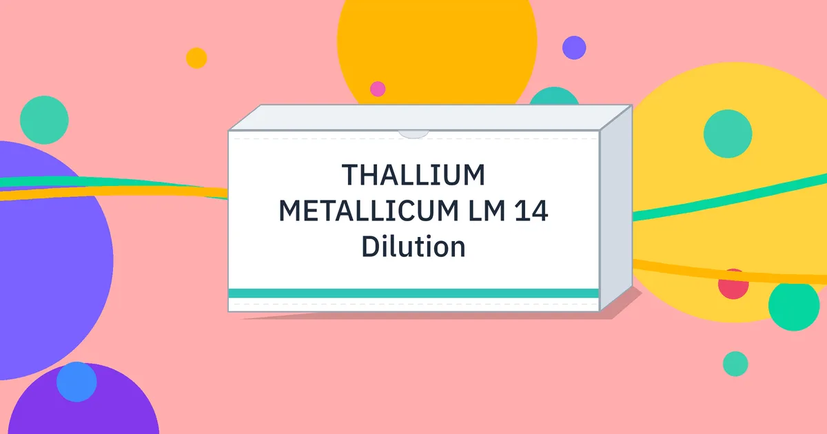 Symbolbild: Packung mit der Aufschrift THALLIUM METALLICUM LM 14 Dilution (PZN 13218433) – Verfügbarkeit und Bezug in Apotheken in Frankfurt am Main