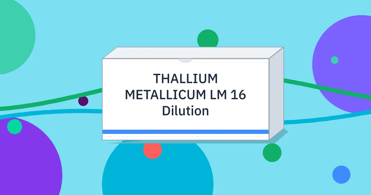 Symbolbild: Packung mit der Aufschrift THALLIUM METALLICUM LM 16 Dilution (PZN 13218462) – Verfügbarkeit und Bezug in Apotheken in Frankfurt am Main