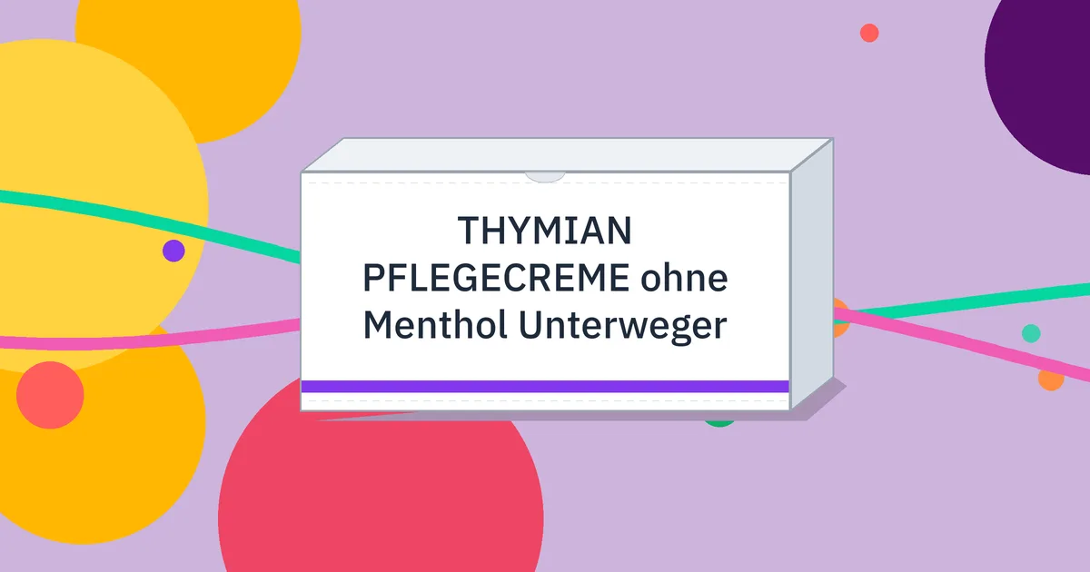 Symbolbild: Packung mit der Aufschrift THYMIAN PFLEGECREME ohne Menthol Unterweger (PZN 12437908) – Verfügbarkeit und Bezug in Apotheken in Frankfurt am Main