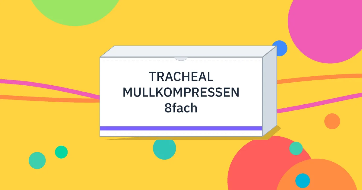 Symbolbild: Packung mit der Aufschrift TRACHEAL MULLKOMPRESSEN 8fach (PZN 04770485) – Verfügbarkeit und Bezug in Apotheken in Frankfurt am Main