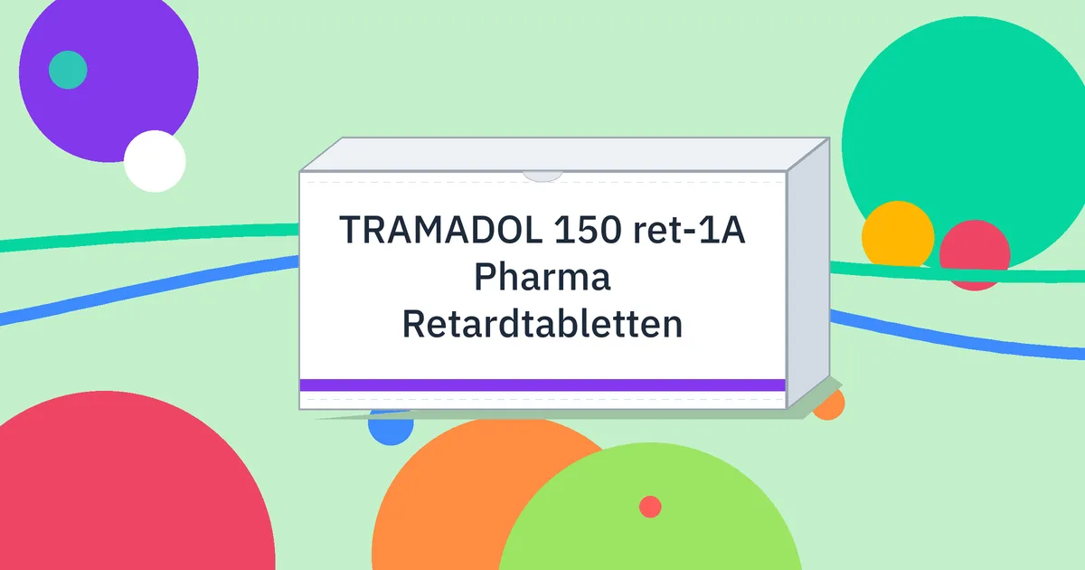 Symbolbild: Packung mit der Aufschrift TRAMADOL 150 ret-1A Pharma Retardtabletten (PZN 03480839) – Verfügbarkeit und Bezug in Apotheken in Frankfurt am Main