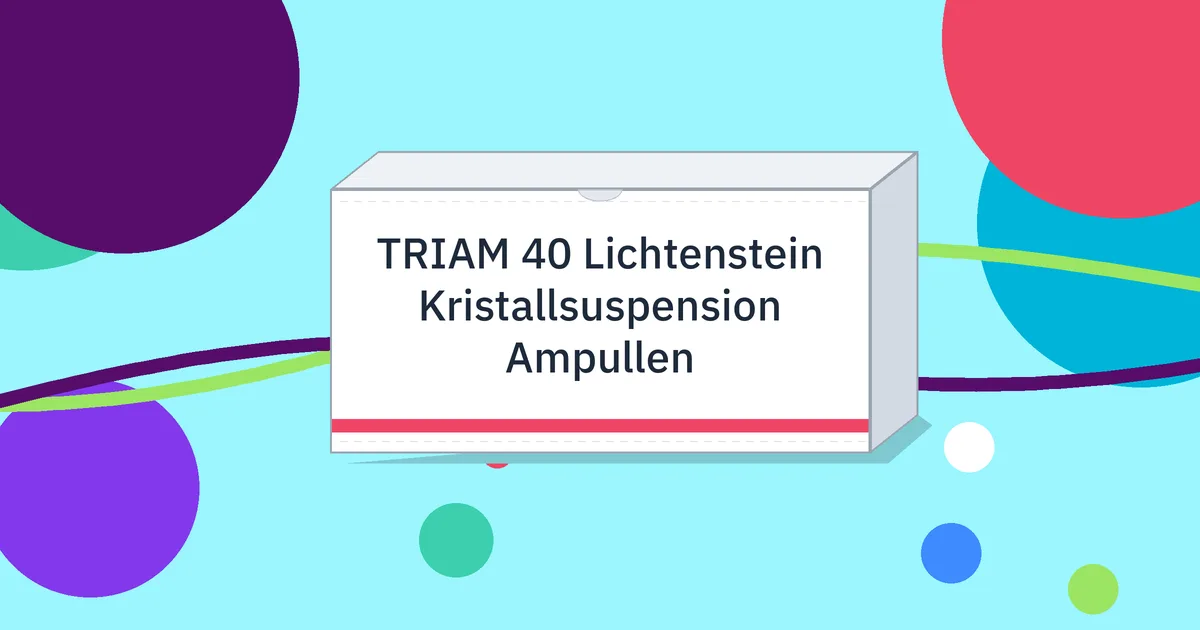 Symbolbild: Packung mit der Aufschrift TRIAM 40 Lichtenstein Kristallsuspension Ampullen (PZN 04692727) – Verfügbarkeit und Bezug in Apotheken in Frankfurt am Main