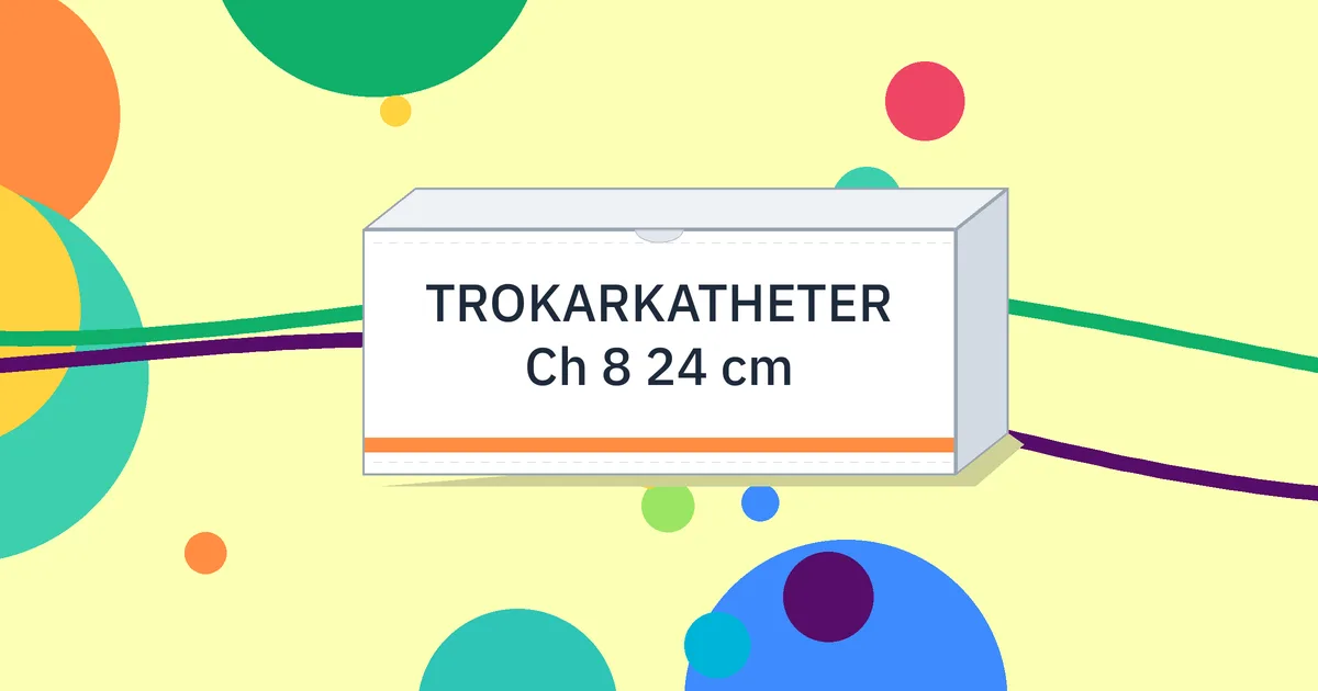 Symbolbild: Packung mit der Aufschrift TROKARKATHETER Ch 8 24 cm (PZN 16617116) – Verfügbarkeit und Bezug in Apotheken in Frankfurt am Main