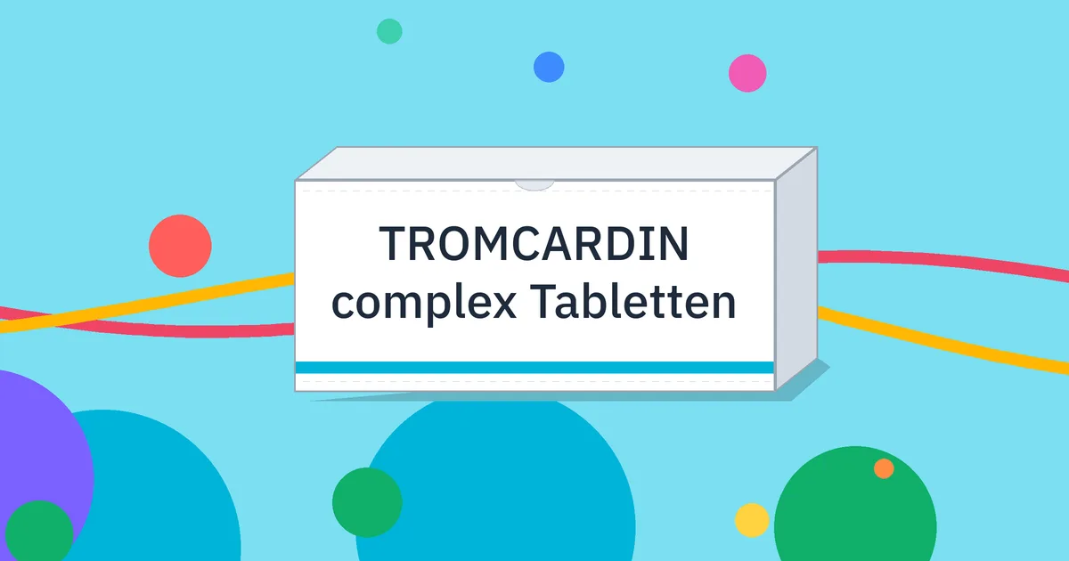 Symbolbild: Packung mit der Aufschrift TROMCARDIN complex Tabletten (PZN 15640662) – Verfügbarkeit und Bezug in Apotheken in Frankfurt am Main