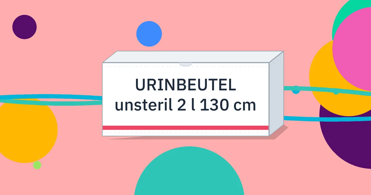 Symbolbild: Packung mit der Aufschrift URINBEUTEL unsteril 2 l 130 cm (PZN 07293703) – Verfügbarkeit und Bezug in Apotheken in Frankfurt am Main