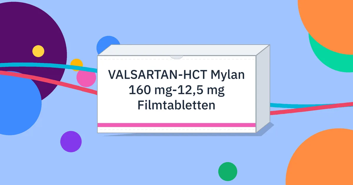 Symbolbild: Packung mit der Aufschrift VALSARTAN-HCT Mylan 160 mg-12,5 mg Filmtabletten (PZN 10054988) – Verfügbarkeit und Bezug in Apotheken in Frankfurt am Main