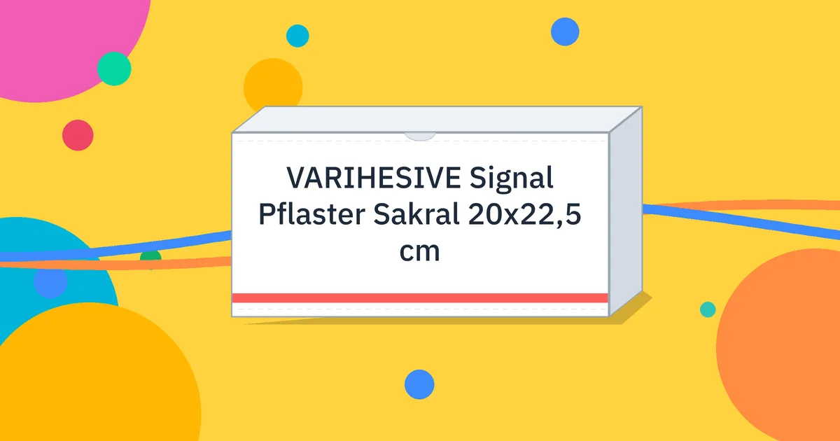Symbolbild: Packung mit der Aufschrift VARIHESIVE Signal Pflaster Sakral 20x22,5 cm (PZN 06157263) – Verfügbarkeit und Bezug in Apotheken in Frankfurt am Main