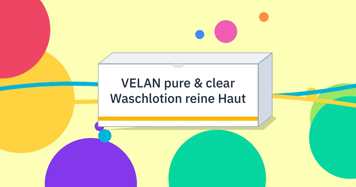 Symbolbild: Packung mit der Aufschrift VELAN pure & clear Waschlotion reine Haut (PZN 17387888) – Verfügbarkeit und Bezug in Apotheken in Frankfurt am Main