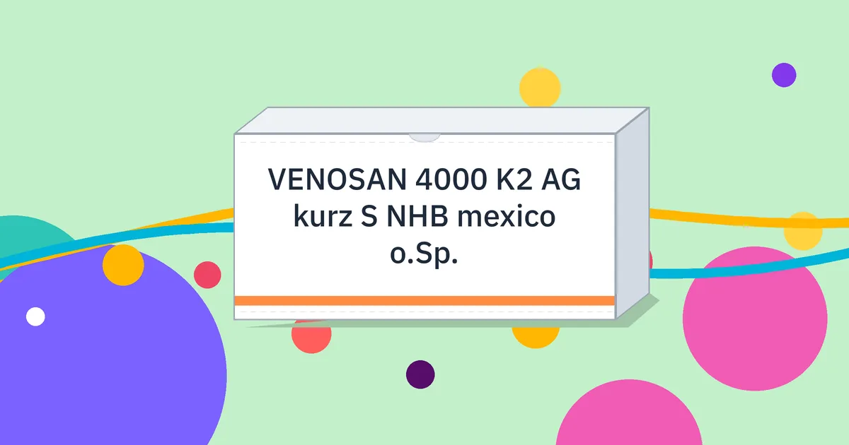 Symbolbild: Packung mit der Aufschrift VENOSAN 4000 K2 AG kurz S NHB mexico o.Sp. (PZN 14424608) – Verfügbarkeit und Bezug in Apotheken in Frankfurt am Main