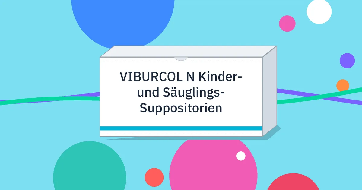 Symbolbild: Packung mit der Aufschrift VIBURCOL N Kinder- und Säuglings-Suppositorien (PZN 00676387) – Verfügbarkeit und Bezug in Apotheken in Frankfurt am Main