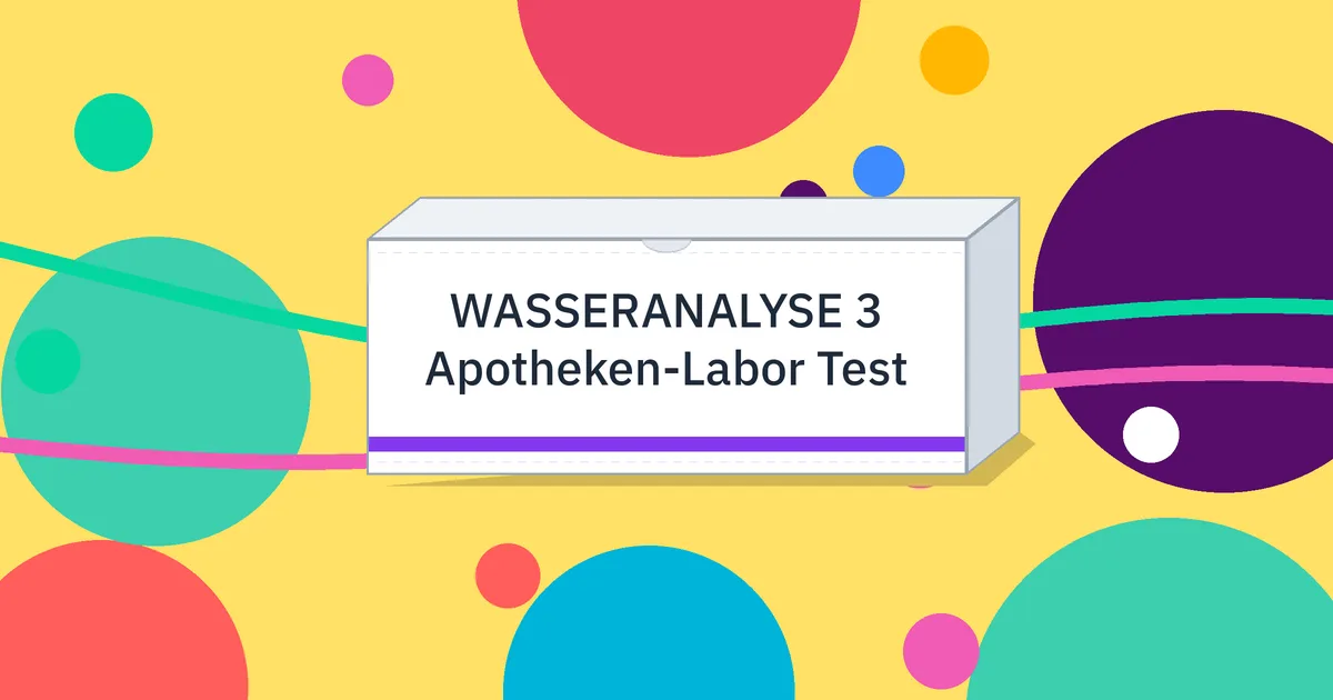Symbolbild: Packung mit der Aufschrift WASSERANALYSE 3 Apotheken-Labor Test (PZN 00287102) – Verfügbarkeit und Bezug in Apotheken in Frankfurt am Main