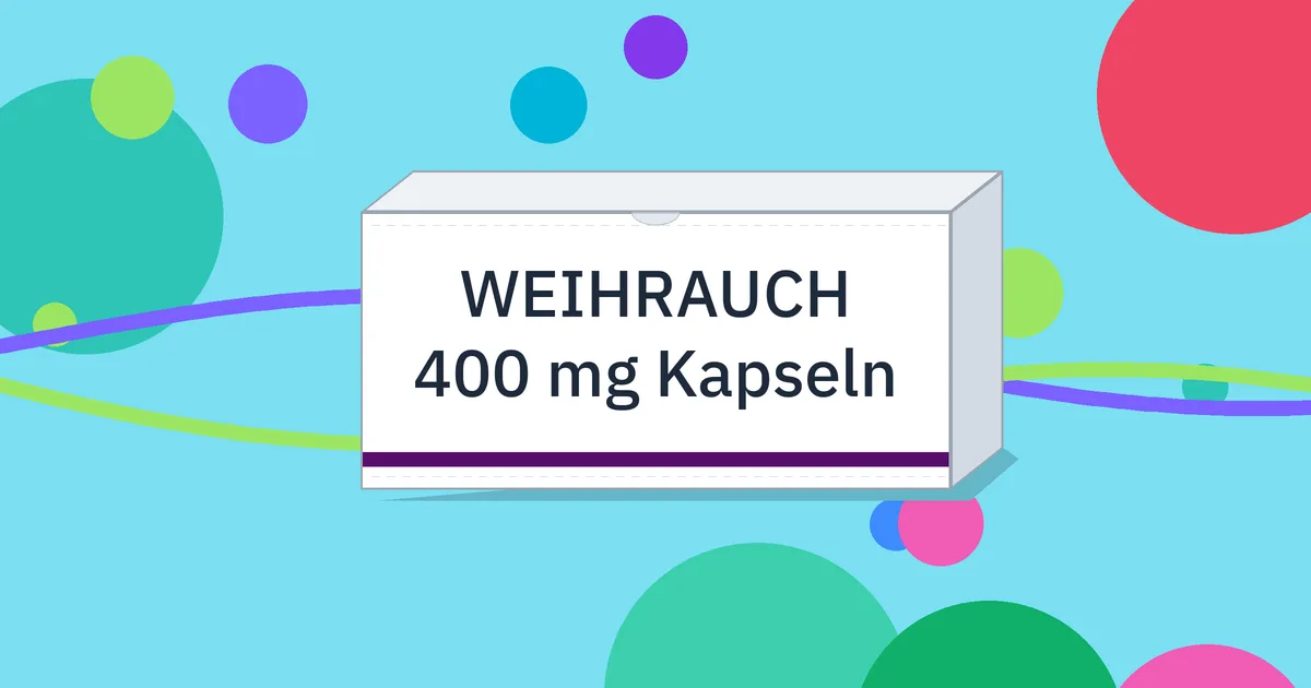 Symbolbild: Packung mit der Aufschrift WEIHRAUCH 400 mg Kapseln (PZN 00432283) – Verfügbarkeit und Bezug in Apotheken in Frankfurt am Main