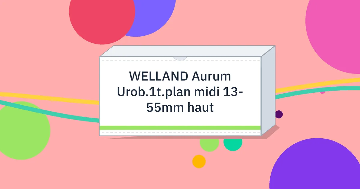 Symbolbild: Packung mit der Aufschrift WELLAND Aurum Urob.1t.plan midi 13-55mm haut (PZN 11058126) – Verfügbarkeit und Bezug in Apotheken in Frankfurt am Main