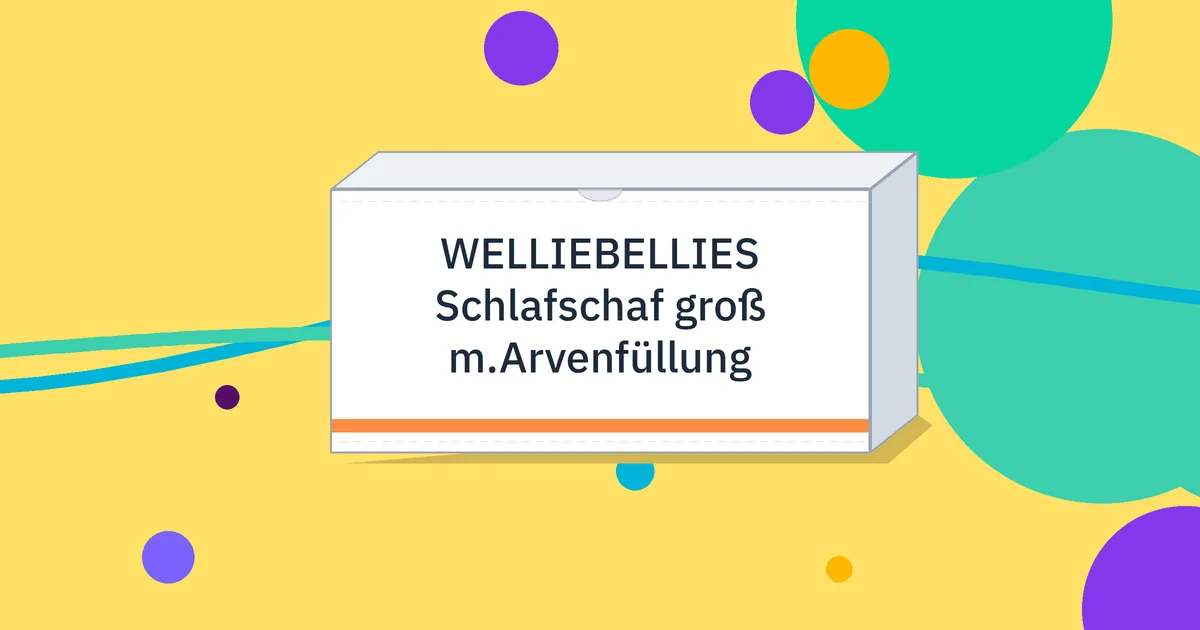 Symbolbild: Packung mit der Aufschrift WELLIEBELLIES Schlafschaf groß m.Arvenfüllung (PZN 19429622) – Verfügbarkeit und Bezug in Apotheken in Frankfurt am Main