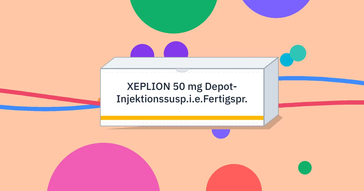 Symbolbild: Packung mit der Aufschrift XEPLION 50 mg Depot-Injektionssusp.i.e.Fertigspr. (PZN 11645639) – Verfügbarkeit und Bezug in Apotheken in Frankfurt am Main