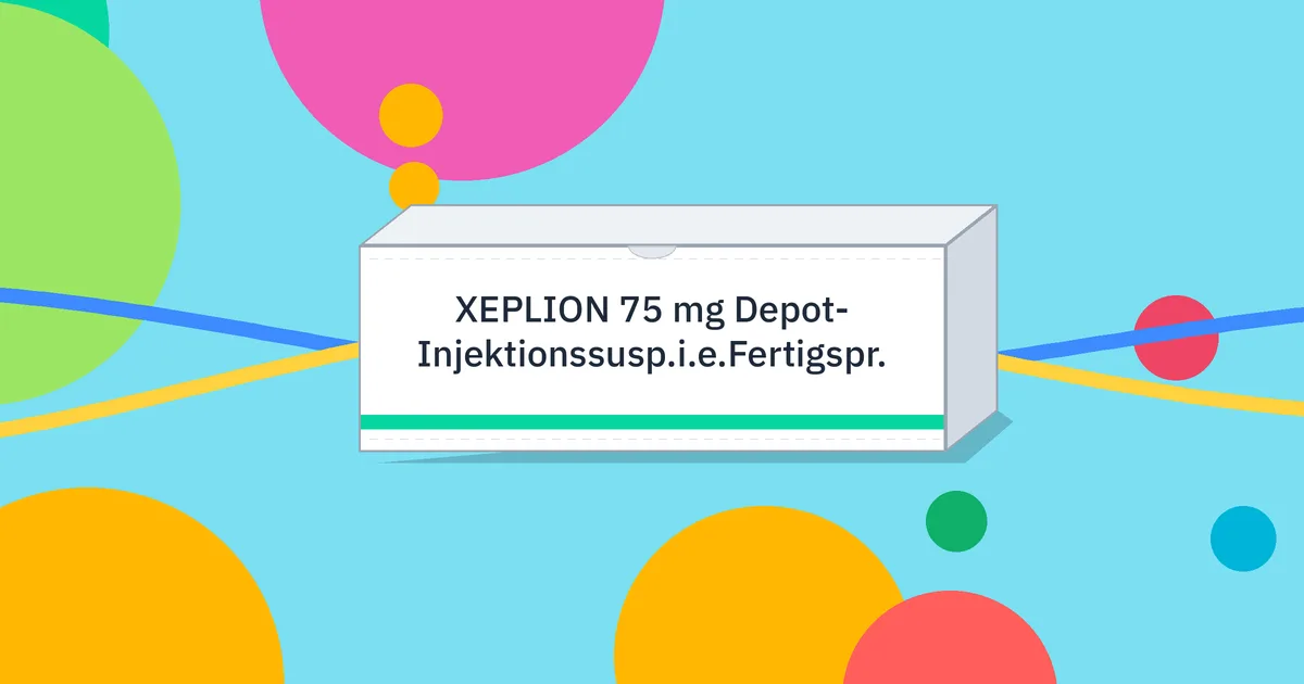 Symbolbild: Packung mit der Aufschrift XEPLION 75 mg Depot-Injektionssusp.i.e.Fertigspr. (PZN 16000522) – Verfügbarkeit und Bezug in Apotheken in Frankfurt am Main
