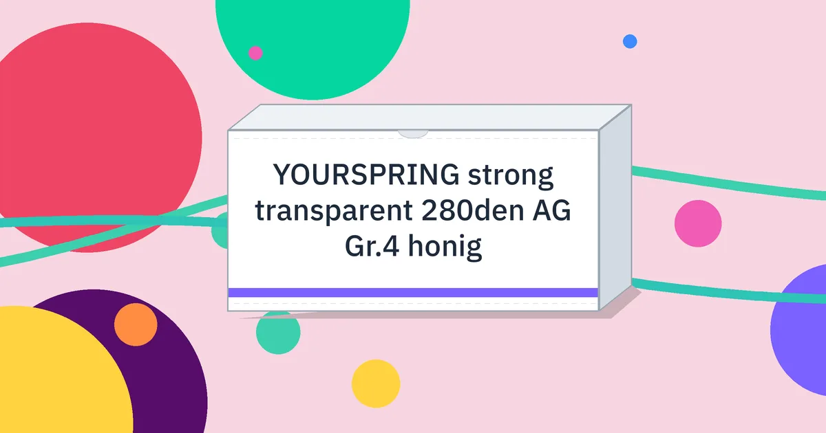 Symbolbild: Packung mit der Aufschrift YOURSPRING strong transparent 280den AG Gr.4 honig (PZN 18058106) – Verfügbarkeit und Bezug in Apotheken in Frankfurt am Main