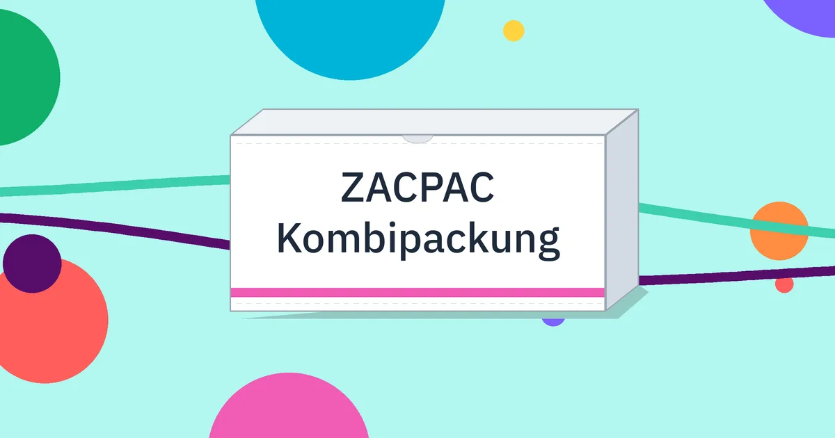 Symbolbild: Packung mit der Aufschrift ZACPAC Kombipackung (PZN 01264706) – Verfügbarkeit und Bezug in Apotheken in Frankfurt am Main