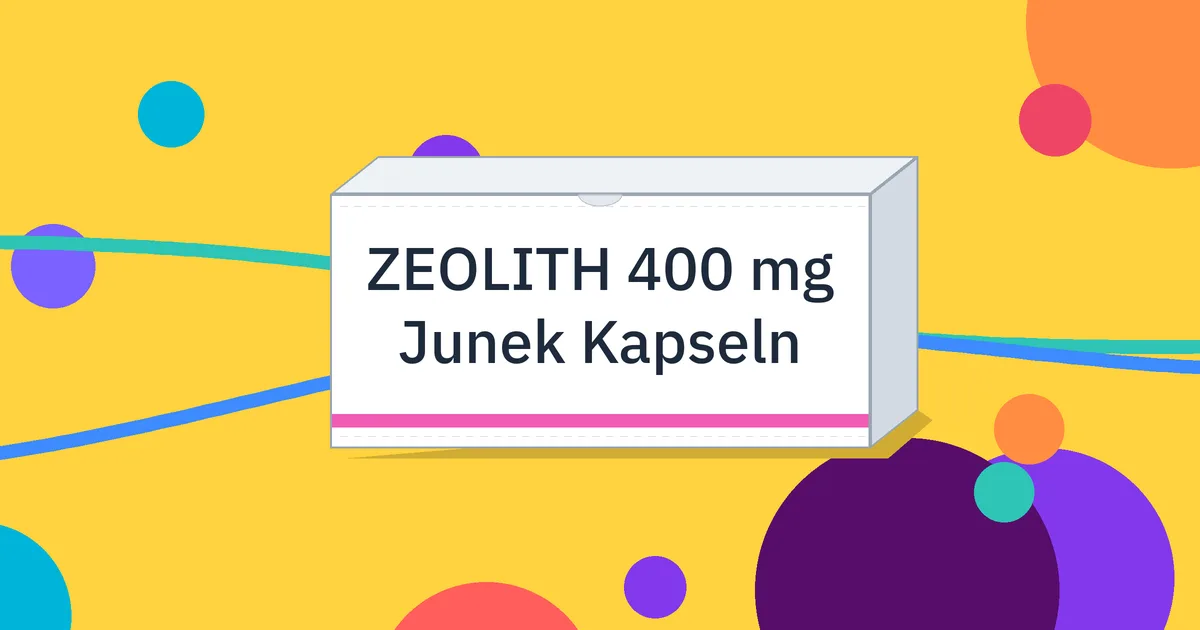 Symbolbild: Packung mit der Aufschrift ZEOLITH 400 mg Junek Kapseln (PZN 08430579) – Verfügbarkeit und Bezug in Apotheken in Frankfurt am Main