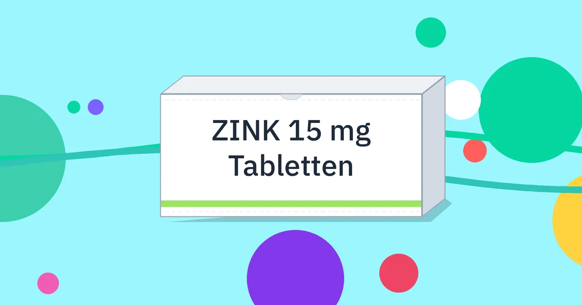 Symbolbild: Packung mit der Aufschrift ZINK 15 mg Tabletten (PZN 01355188) – Verfügbarkeit und Bezug in Apotheken in Frankfurt am Main