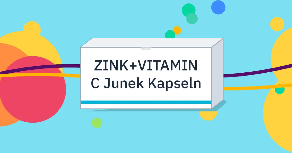 Symbolbild: Packung mit der Aufschrift ZINK+VITAMIN C Junek Kapseln (PZN 10053552) – Verfügbarkeit und Bezug in Apotheken in Frankfurt am Main